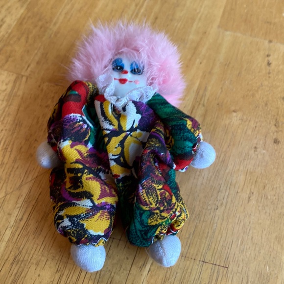 unbranded | Accents | Vtg 8s Painted Face Sand Filled Clown Doll 5 Pink ...